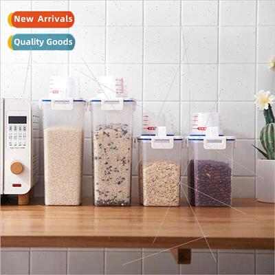 2.5L Rice Bucket Snap Seal Jar Grain Rice Cylinder Flour Sto