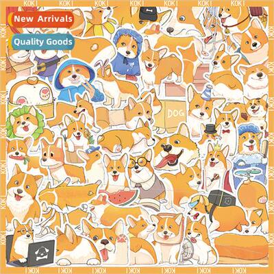 50 sheets cute corgi dog stickers waterproDIY decoration han