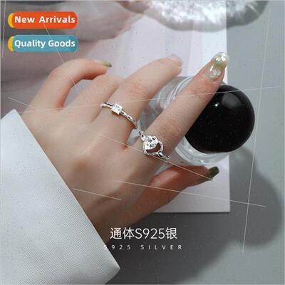925 silver one glance heartfelt vintage ring female niche op
