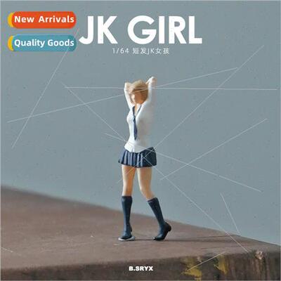 1:64 JK unim girl female students miniature doll model stabl