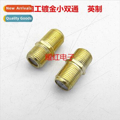 Finished gold plated inch F double pass through F81 double n