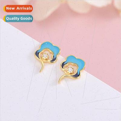 s925 silver oil drop wh diamonds auspicious clouds earrings