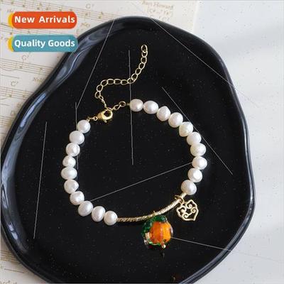 Bracelet girls premium niche luck glaze persimmon natural sp