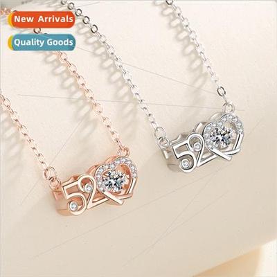 520 Beating Heart Necklace适用Girls Spiritual Heart Pendant