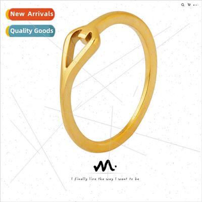 Small exquise plain ring hundred match detailed hollow heart
