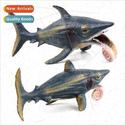 Ocean wild ancient animal whirling tooth shark model hollow
