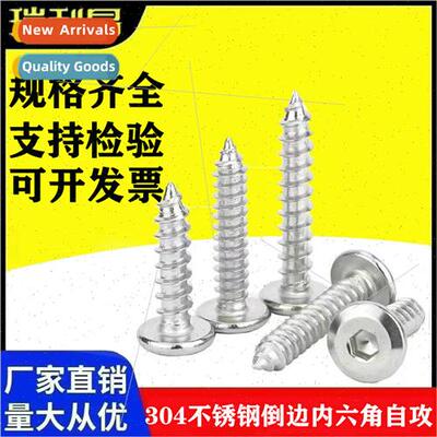 304 chamfered hexagon socket self-tapping screws large flat