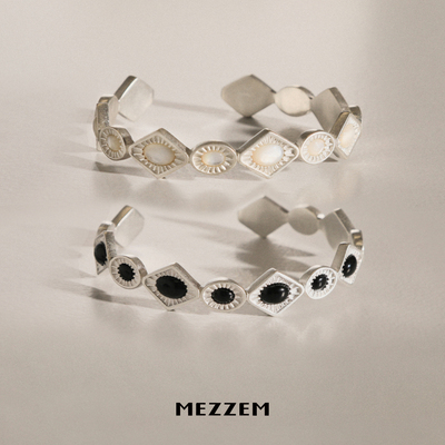 MEZZEM x LOPHNE 菱形多宝石手镯复古前卫原创小众设计高级感开口