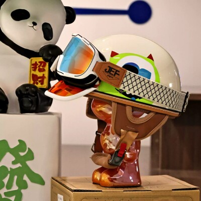 台湾JEF头盔卡通大眼仔复古半盔