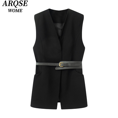 艾诺丝旺京官方旗舰店2025秋季新品款百搭无袖收腰马甲外套女3109