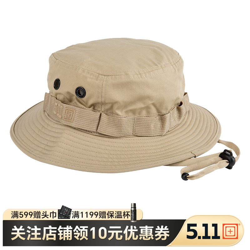美国5.11 户外防晒奔尼帽511夏薄防泼水战术帽渔夫帽子89422