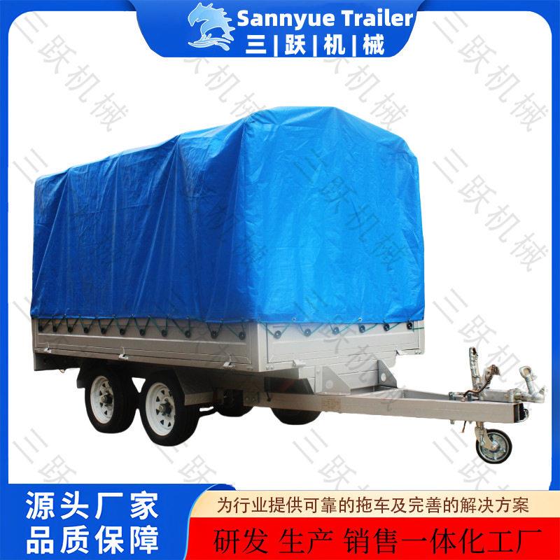 拉货防水篷布欧式拖车箱式货车拖车出口农用运输拖车