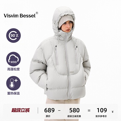 FPA双拉连帽立体羽绒棉服 国潮牌潮流冬季短款情侣装保暖棉袄外套