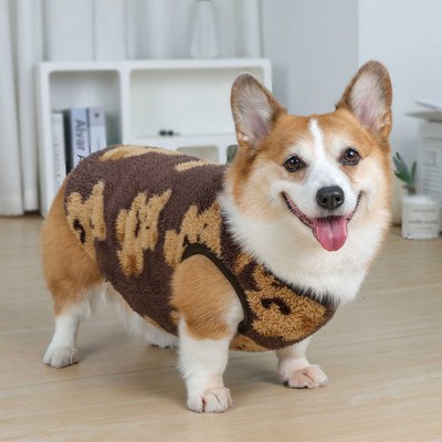 宠物狗狗秋冬季衣服柯基法斗冬装保暖睡衣中型犬防脏冬天加厚背心