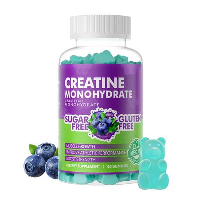 Creatine Monohydrate Gummies, Blueberry flavor Vegan-60Coun