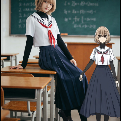 比名子cos对我垂涎欲滴JK校服COS