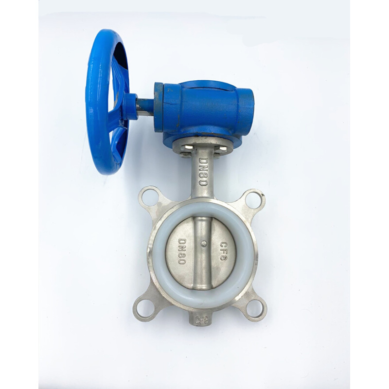 D371X-16P不锈钢涡轮对夹式蝶阀304不锈钢对夹涡轮蝶阀门DN80 100_虎窝淘