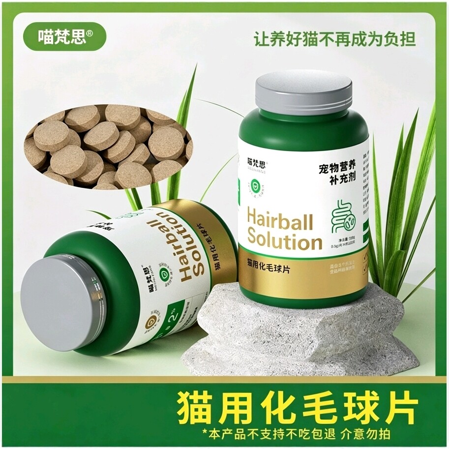 喵梵思化毛球片猫草片猫咪吐毛片毛球消化便秘化毛膏化猫片200片