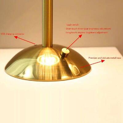 3 Colors LED Crystal Table Lamp Dimmable Bedside Night