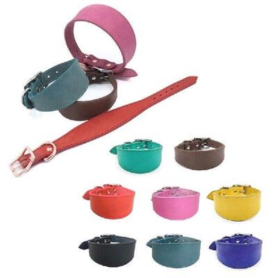 Elegant Dogs Leathers Collar Soft Padding Wide Collars