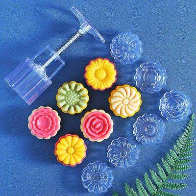 Transparent threedimensional rose moon cake mold hand em