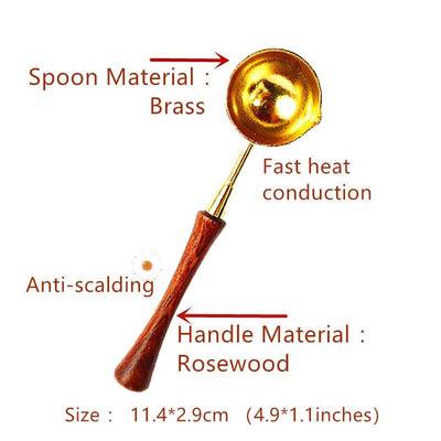 Sealing Wax Spoon s/steel Seal Stamp Spoons with Rosewood Ha