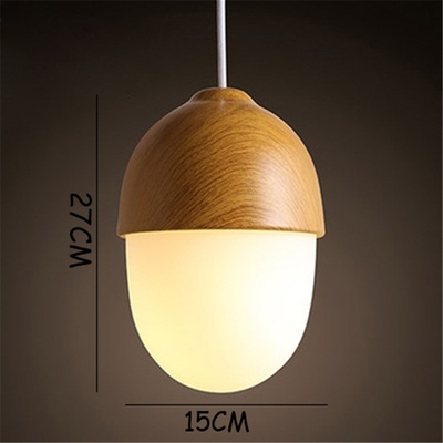 Wood LED Pendant Lamp Living Room Bedroom Nut Pendant Light