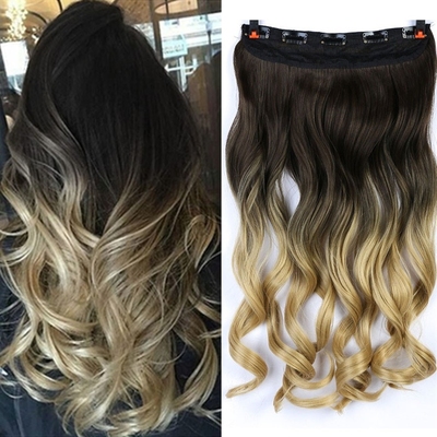 Clip In Hair Extension Ombre 24 Inches Blonde Black Full Hea