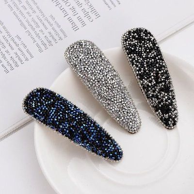 1PC Square Waterdrop Bling Crystal Hairpins Headwear for