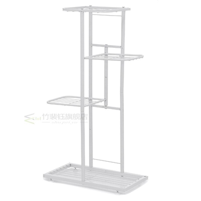 4 Tiers Iron Flower Stand Plant Shelves Bonsai Pots Display