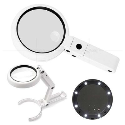 90Mm Handheld 10X Illuminated Magnifier Foldable Magnifying
