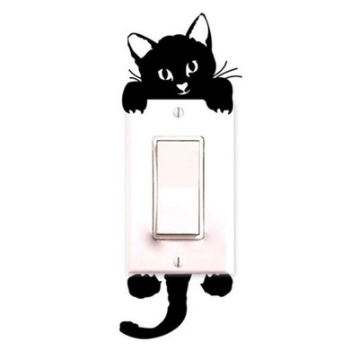 Hot sale Cute Cat Switch Decorative Creative Wall Stickers