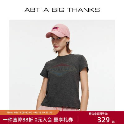 复古印花短袖T恤显瘦花纱短上衣