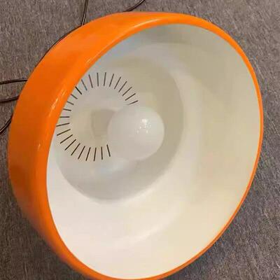 北欧vintag中古风桔子餐厅吊灯创意饭厅日式橘色餐桌包豪斯吊线灯
