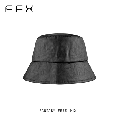 弗弗西FFX压纹柔软超轻可折叠随身便携渔夫帽[毕加火]黑色盆帽子