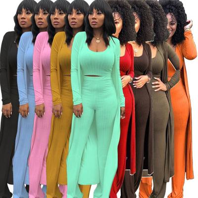 women long solid fall pit matching tracksuits sleeveless