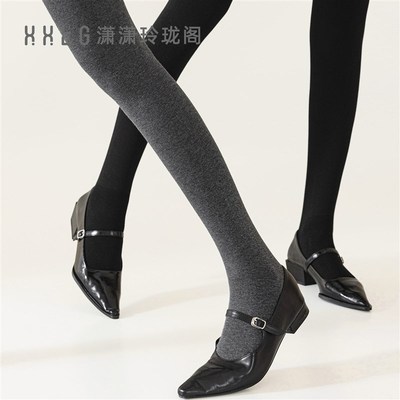 黑色打底裤袜女秋冬季灰色连裤袜子加绒加厚保暖压力瘦腿提臀外穿