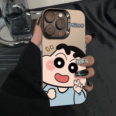 比耶蜡笔小新适用一加ACE6T/5至尊版手机壳ACE5竞速版彩银磨砂一加15/13T/1211R学生OnePlusACE3V/2Pro保护套