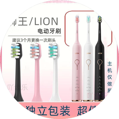 4支装适用日本声波细齿洁LION狮王电动牙刷头替换头SYSTEMA刷头