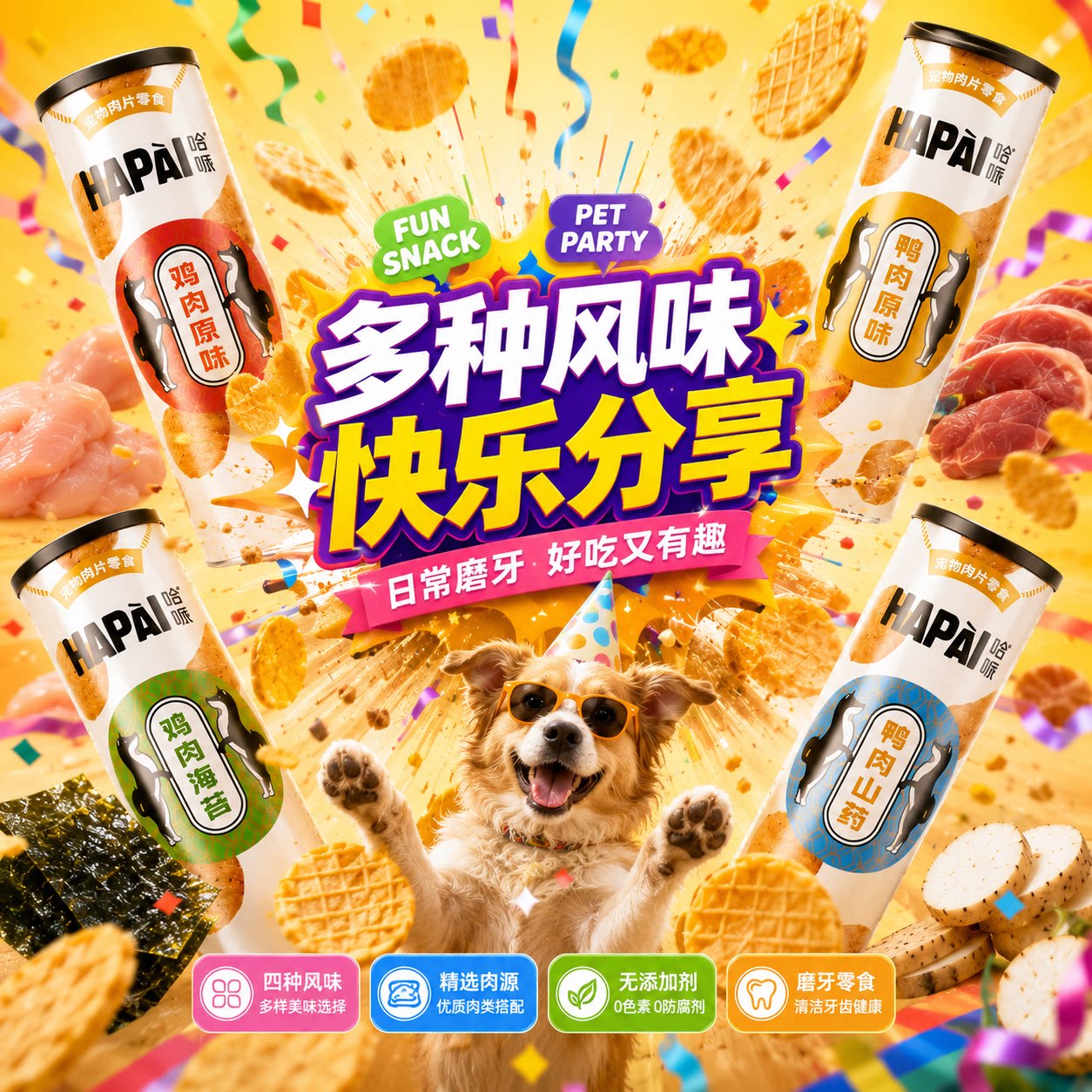哈哌宠物食品狗狗薯片零食鸭肉干鸡肉干宠物零食比熊泰迪训犬奖励