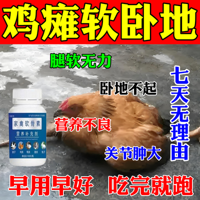 鸡软骨瘫痪畜禽用软腿素鸡鸭鹅腿软无力站立不稳软瘫专用软骨素