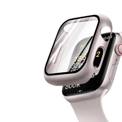 适用苹果手表iWatchS11保护壳表壳膜S9手表壳全包applewatch保护套S8/S7/S6/S5代屏幕钢化膜防摔壳膜一体男女