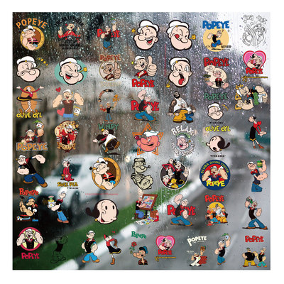 波比大力水手UV转印贴diy手账贴水晶标签手机壳定制定做装饰贴纸