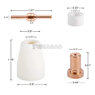 PT-31 温州40A等离子切割配件 LG40电极喷嘴保护罩分流器 120PCS