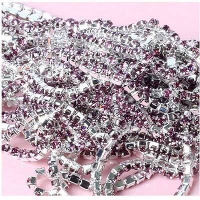 1Meter/lot Sewing Crystal Rhinestone Chain SS6 SS8 SS10 SS12
