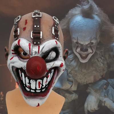 万圣节劫匪皮带小丑乳胶面具头套现货cos角色扮演搞怪狂欢道具