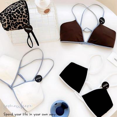 美式街头辣妹撞色轻运动内衣性感美背小胸薄款无钢圈舒适文胸1817