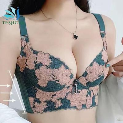 调整型内衣女小胸聚拢防下垂侧收副乳加厚平胸显大性感套装胸罩女