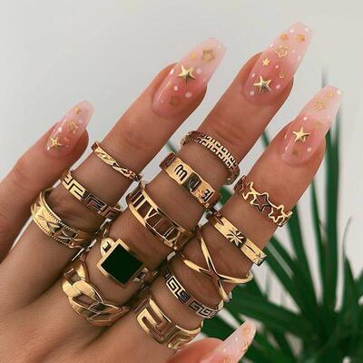 Finger Rings Set Women Knuckle Rings Female Jewelry 戒指组套