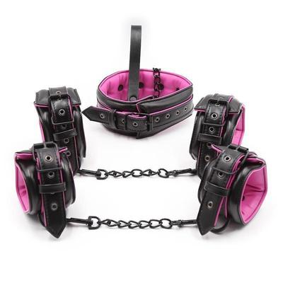 Sex Couple Leather Bdsm Bondage Set 3pcs Restraints Collars